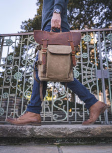 CASEY Genuine Leather and Canvas Camera Backpack + Insert Bag - The ...